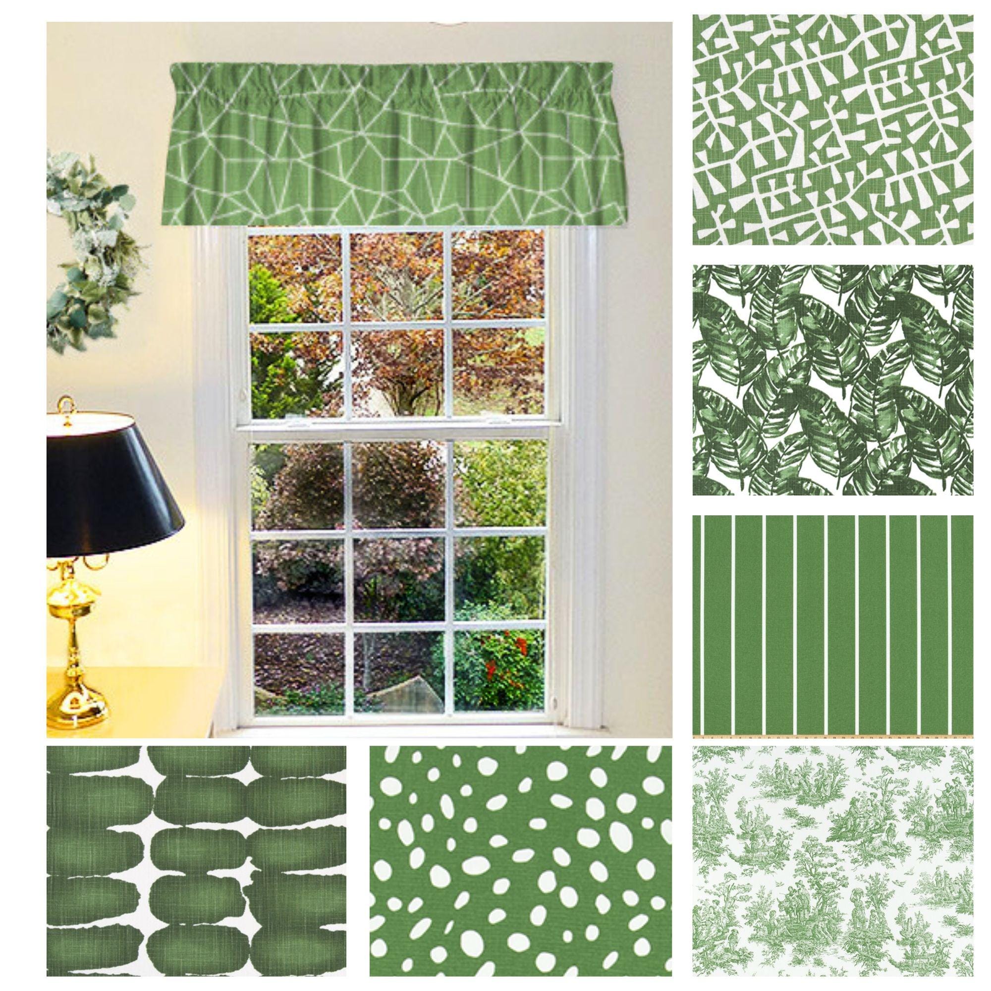 Green Valance, Made to Order Window Treatments, Bathroom Curtains ...