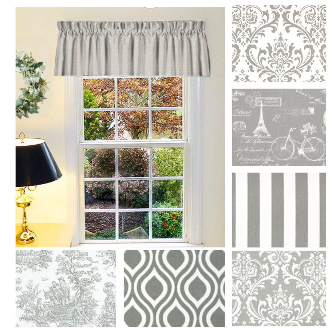 Custom Gray Valance – Made-to-order Window Treatments for Kitchen ...