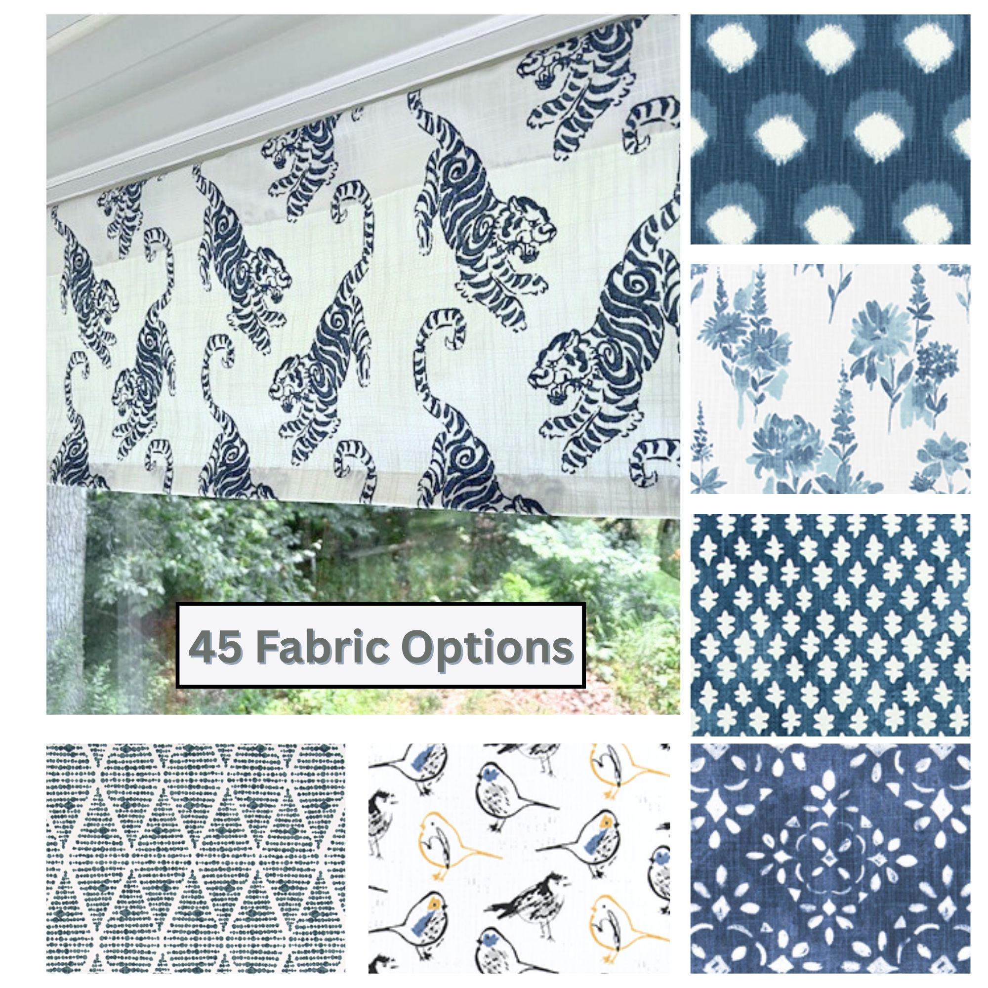 Blue Window Valance for Kitchen or Bathroom – Custom Farmhouse Window ...