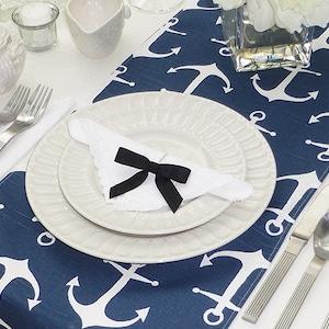 Navy Anchor Table Runner for Coastal Decor and Special Occasions - Etsy
