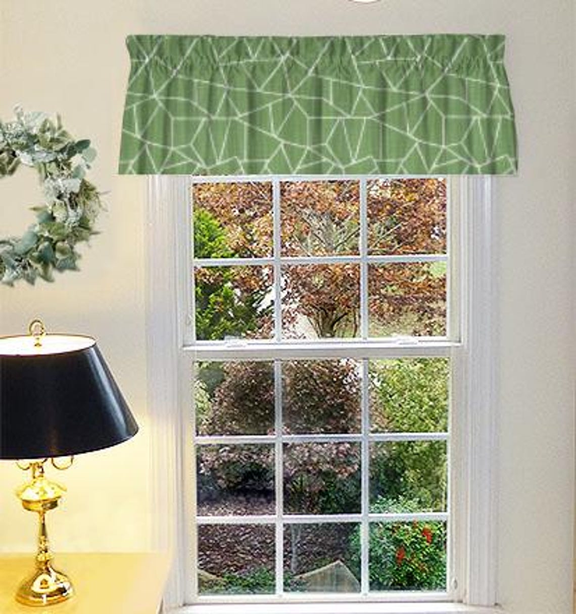 Green Valance, Made to Order Window Treatments, Bathroom Curtains ...