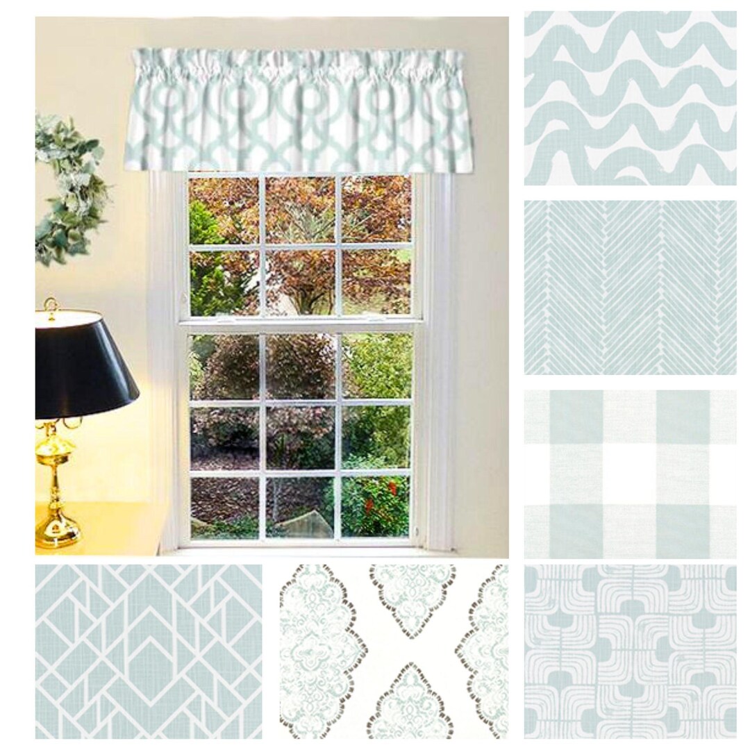 Custom Light Blue Valance – Made-to-order Window Treatments for Kitchen ...