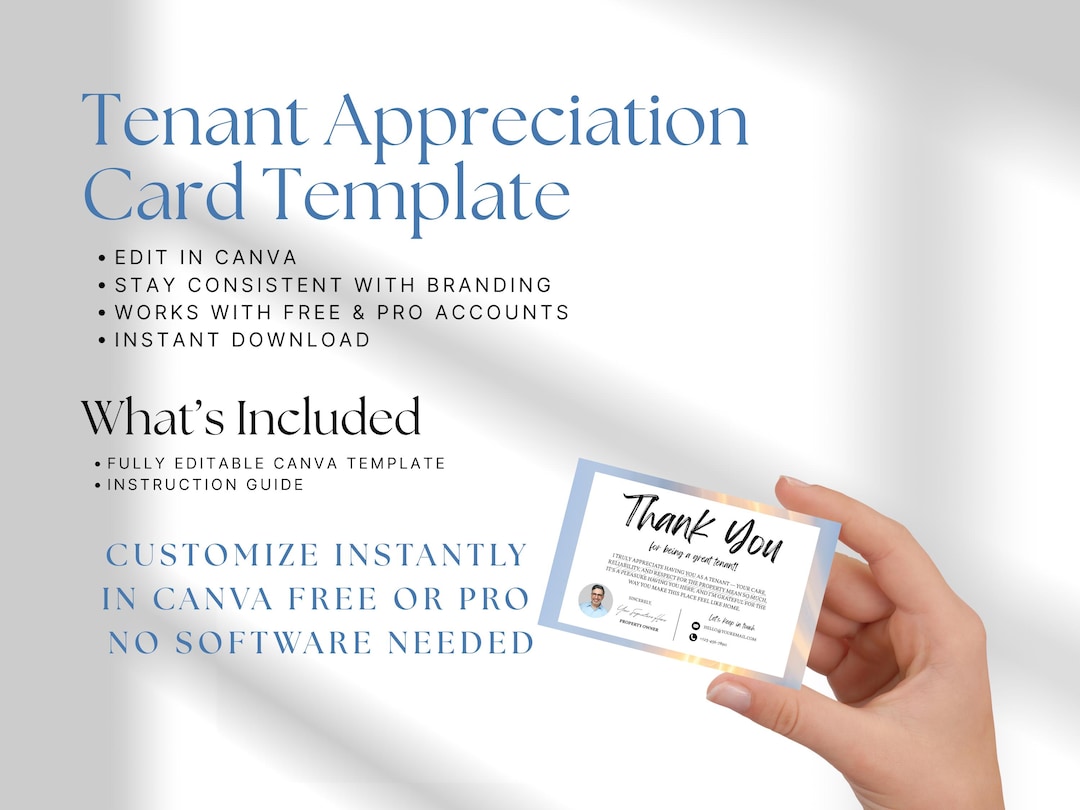 Tenant Appreciation Card Template | Editable Thank You Card (digital ...