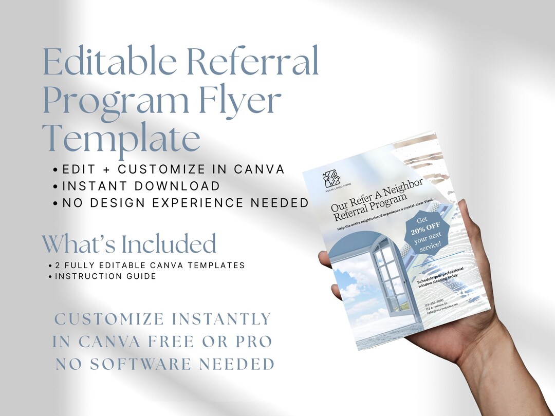 Editable Referral Flyer Template | Window Washing, Cleaning Services ...