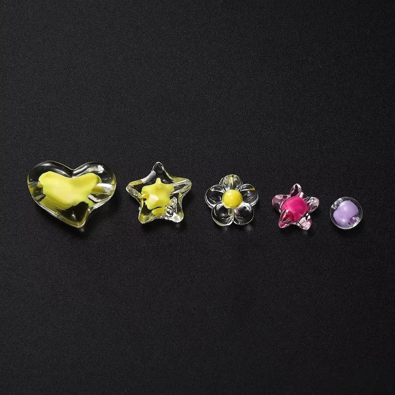 Acrylic Bead Kit, Heart Flower Round Beads, DIY Jewelry Making - Etsy