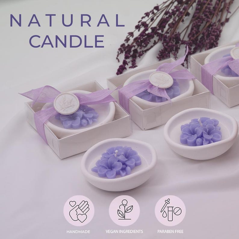 Handmade Violet Candle, Purple Floral Candle, Violet Scented Candle ...