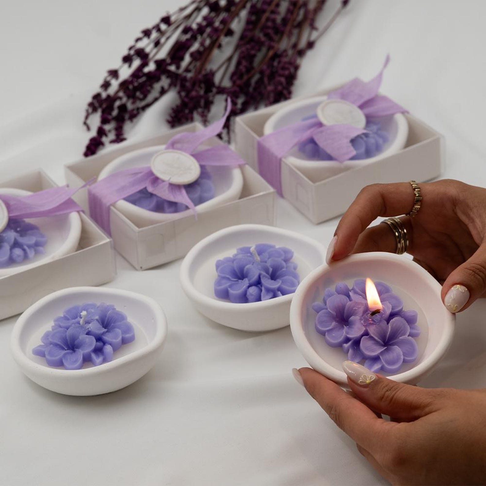 Handmade Violet Candle, Purple Floral Candle, Violet Scented Candle ...