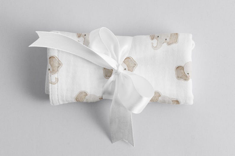 Baby Elephant Seamless Pattern - Watercolor Nursery Animal Digital ...