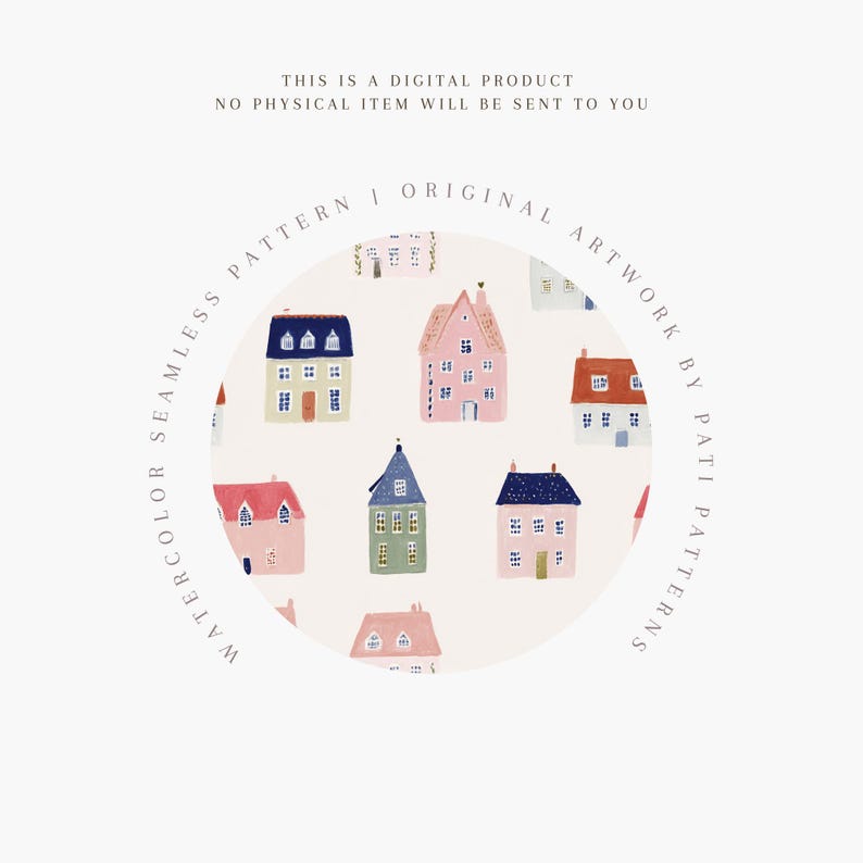 Whimsical Houses Seamless Pattern PNG for Kids Crafts and Holidays ...