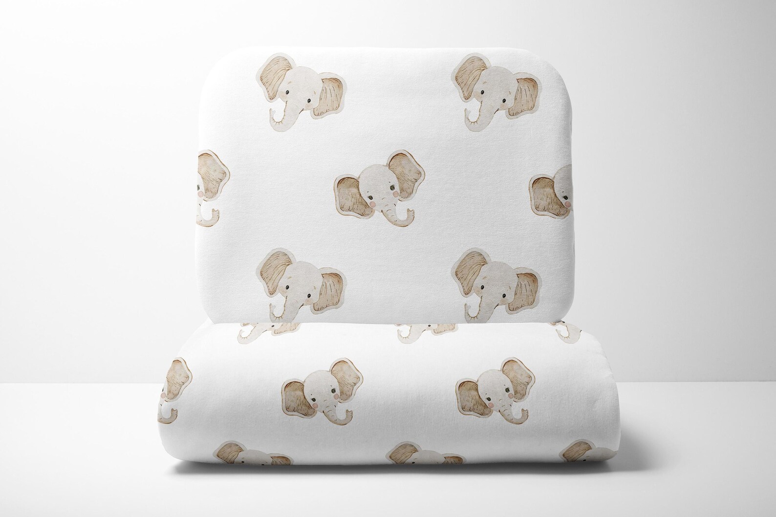 Baby Elephant Seamless Pattern - Watercolor Nursery Animal Digital ...