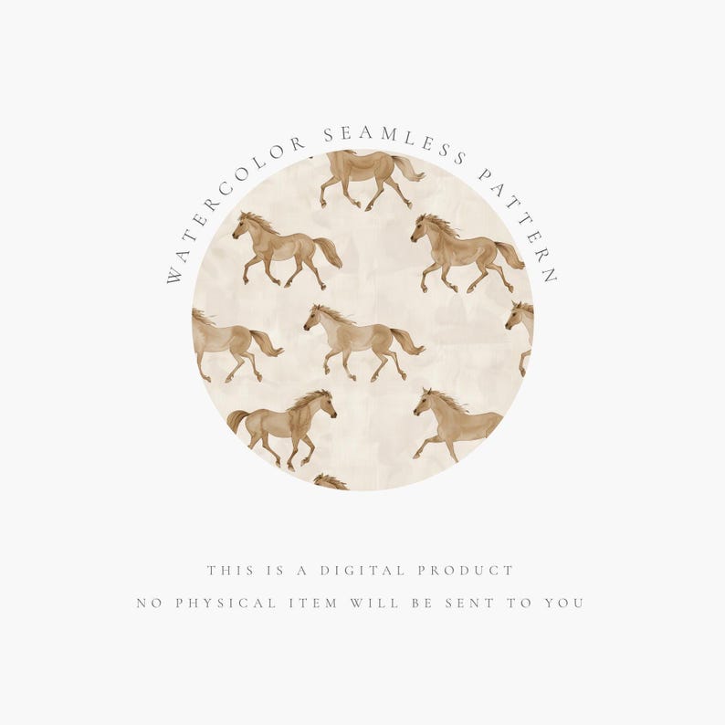 Watercolor Horse Dance Seamless Pattern - Horse Pattern - Running ...
