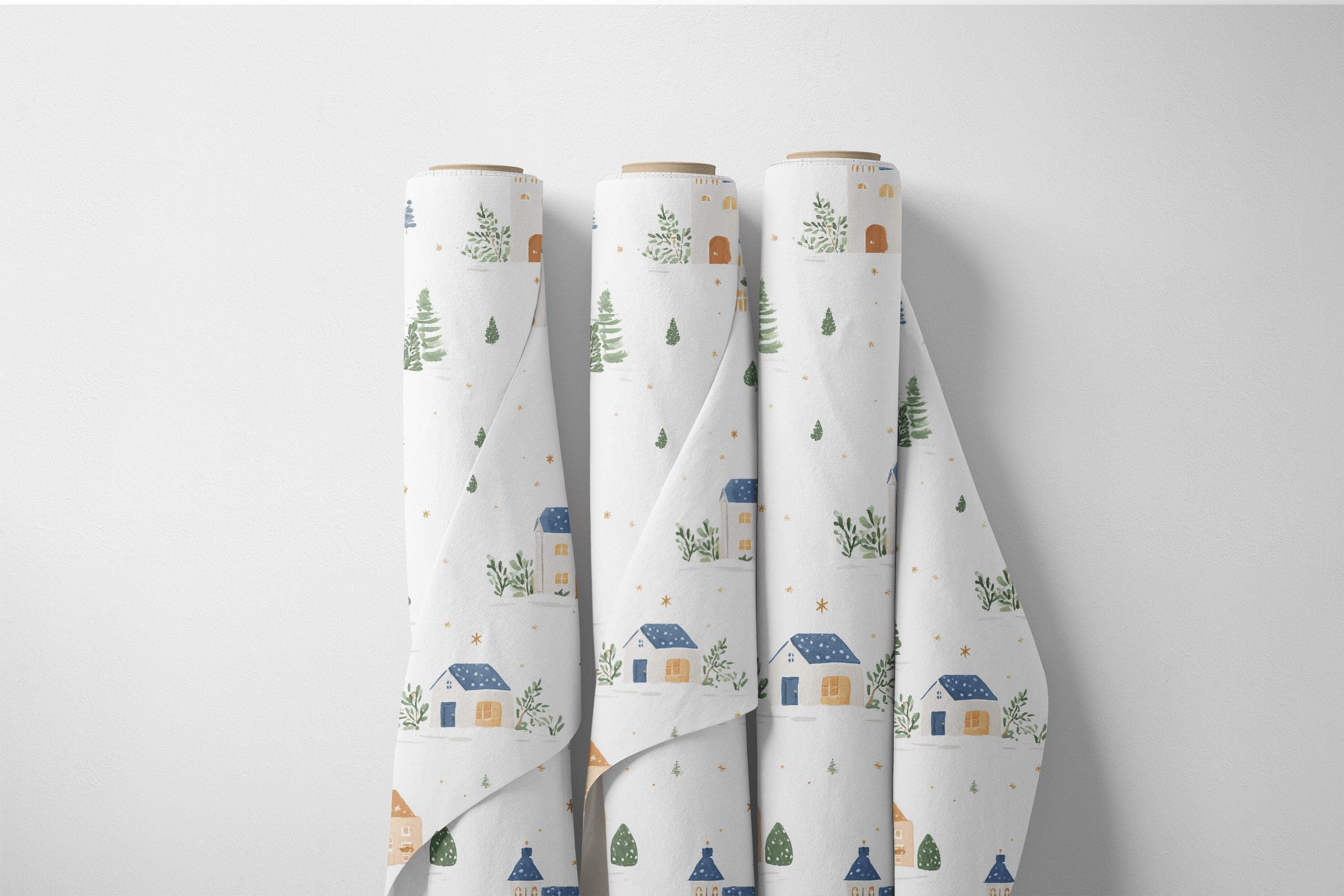 Christmas Winter Village Seamless Pattern PNG, Cozy Snowy Houses ...