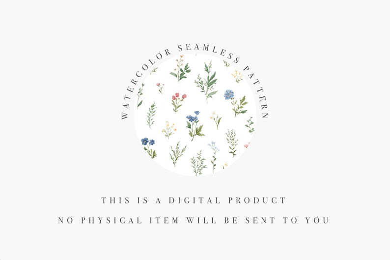 Watercolor Wildflower Seamless Pattern PNG, Fast Download, Commercial ...