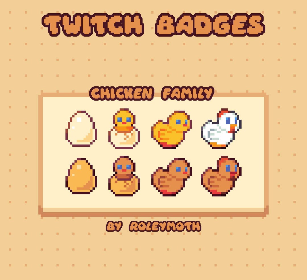 Chicken Family Sub Badges : Bit Badge , Animal , Streamer , Stream ...