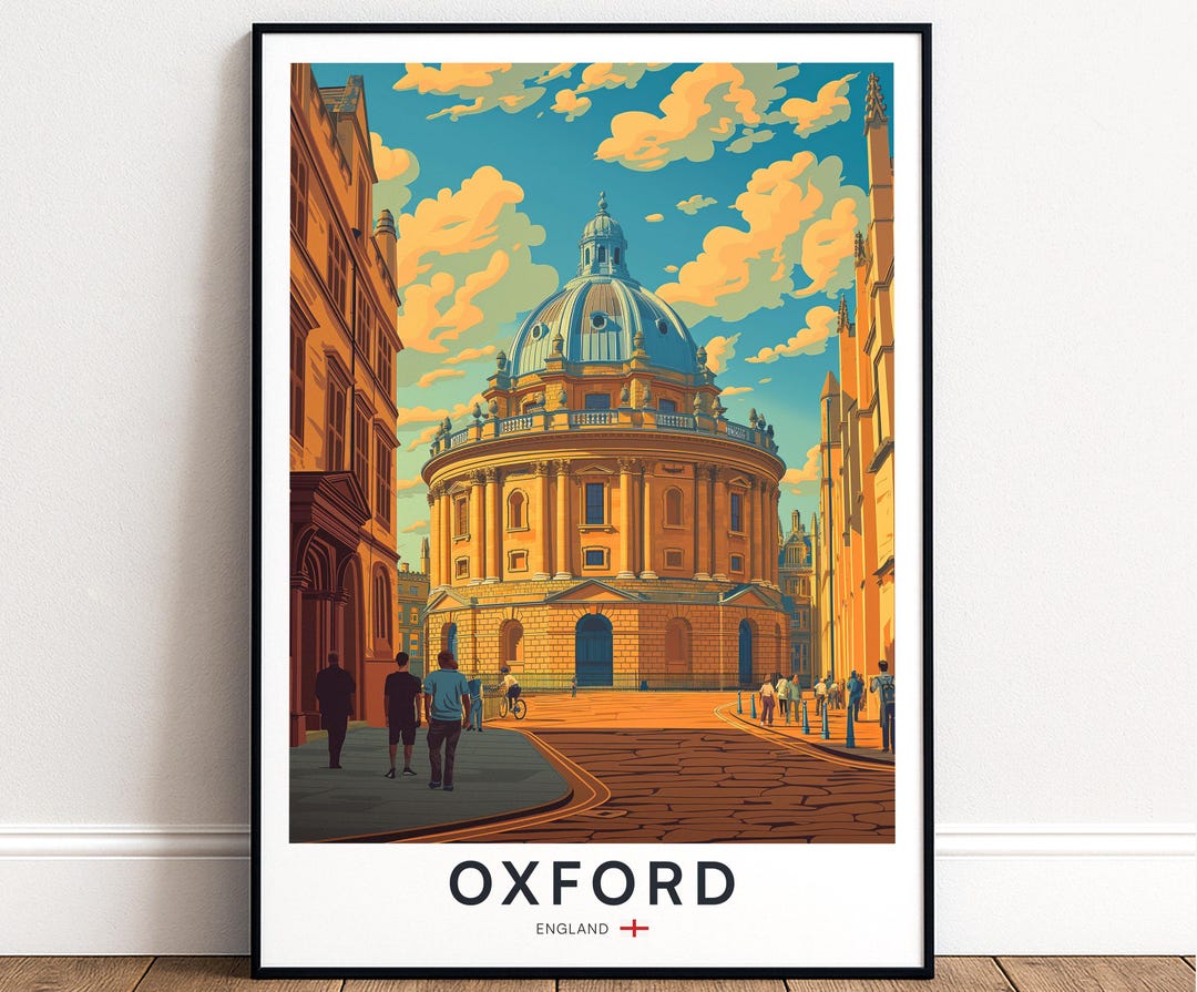 Oxford Poster, University Print, Historic Architecture Wall Art, UK ...