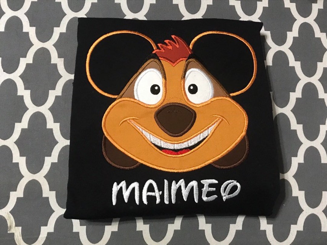 Timon Mr Mouse Head Custom Personalized Applique Adult and Plus Size ...