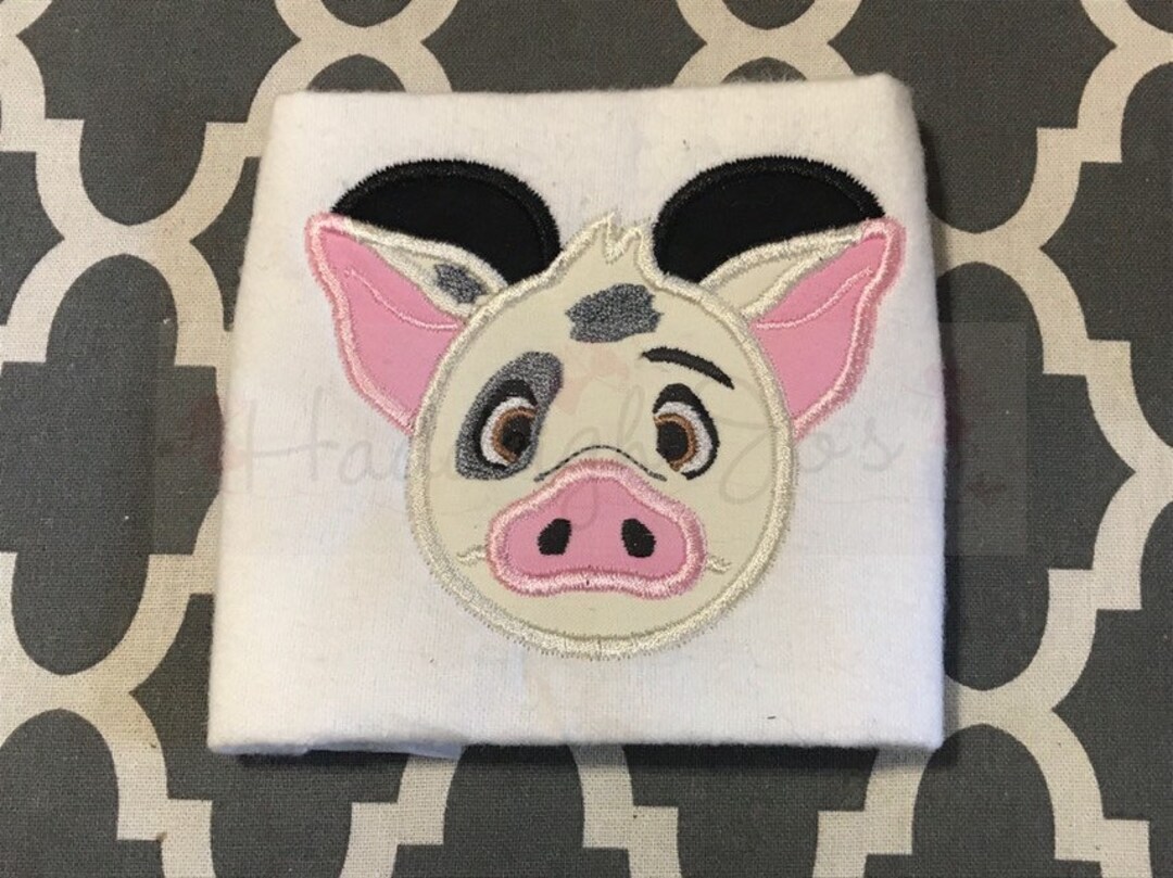 Pua Pig Mr Mouse Head Custom Personalized Applique Adult and - Etsy