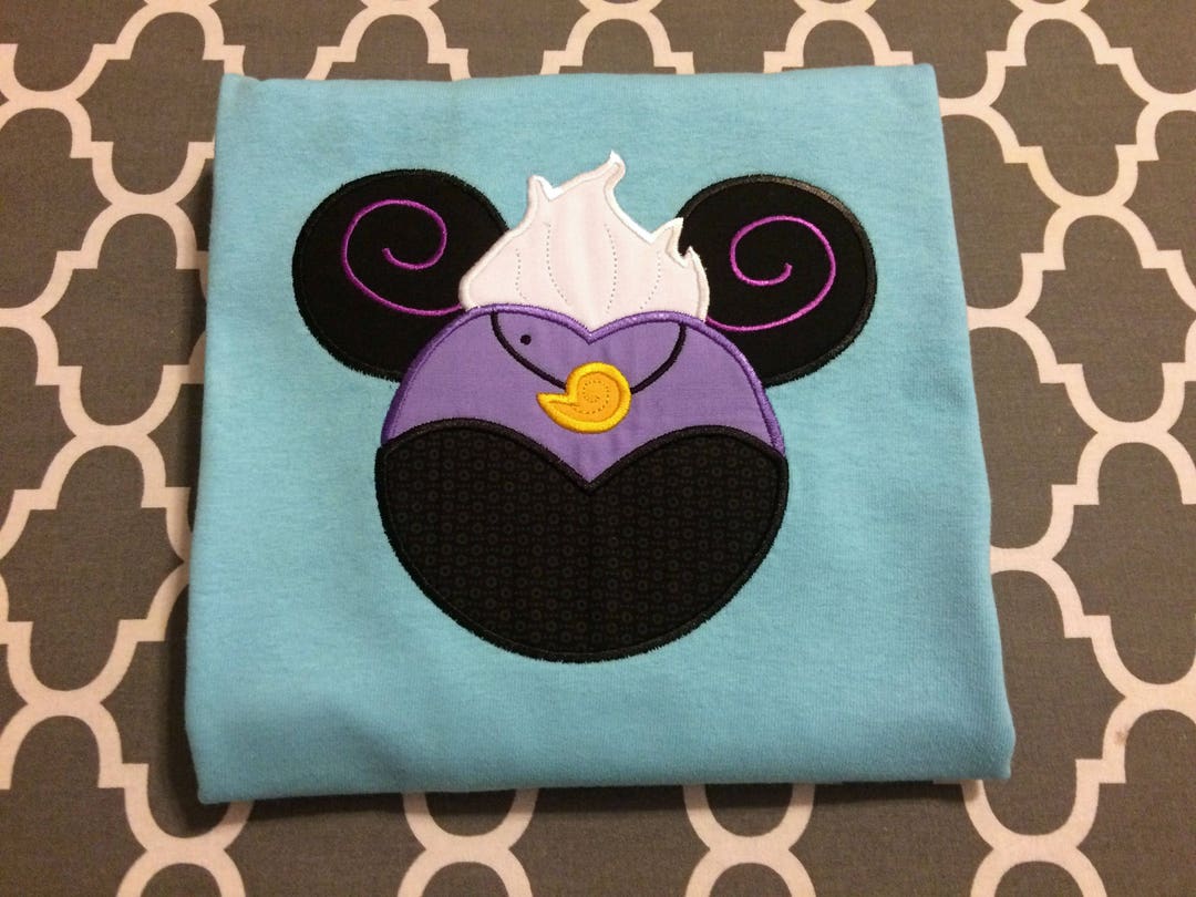 Villain Ursula Mouse Head Personalized Applique Childrens Kids Toddler ...