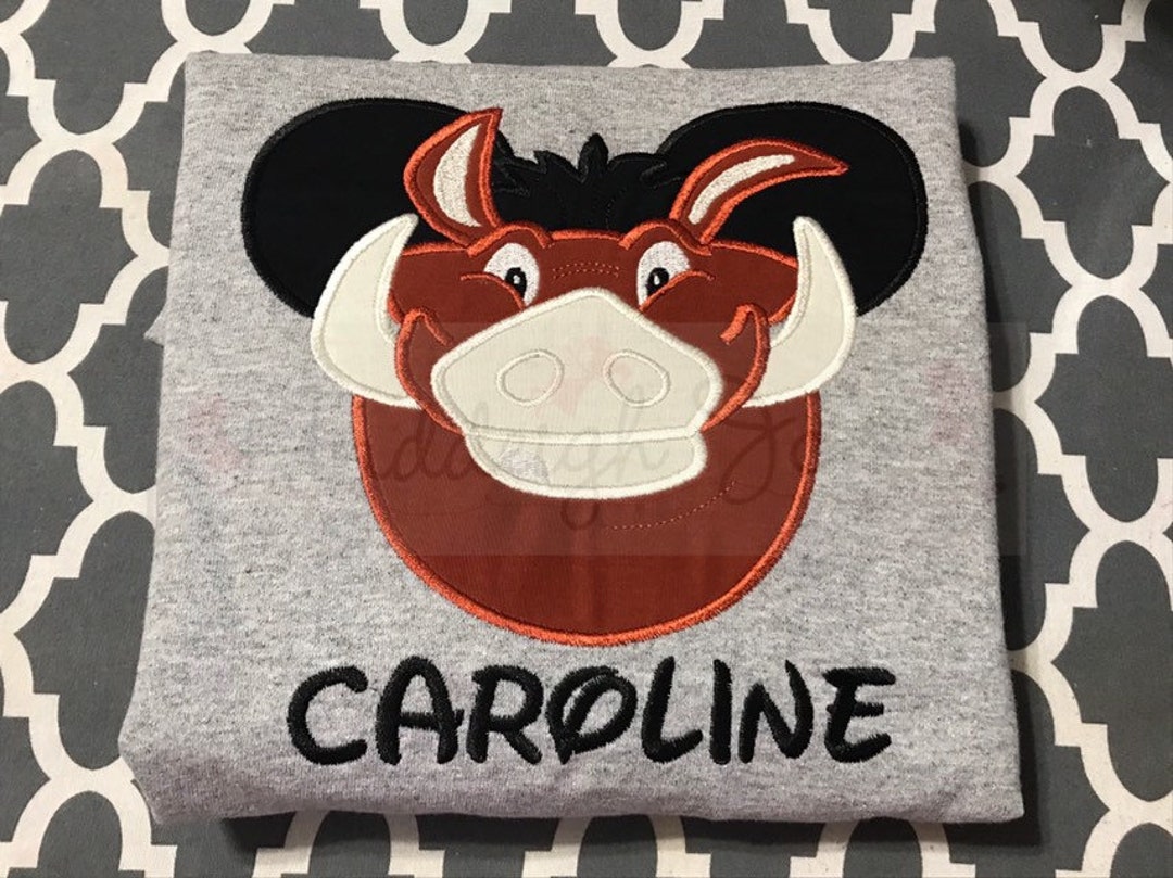 Pumba Mr Mouse Head Personalized Applique Childrens Kids - Etsy