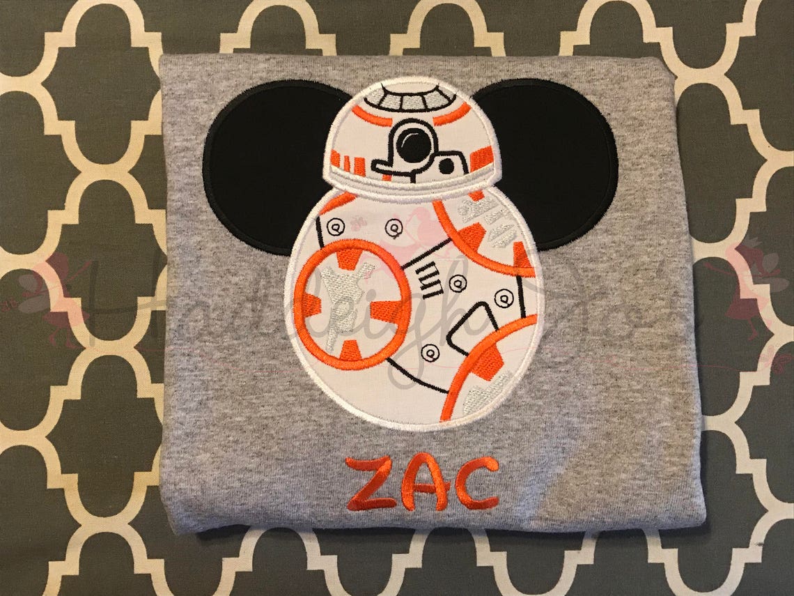 Robot BB8 Mr Mouse Head Custom Personalized Applique Adult and - Etsy