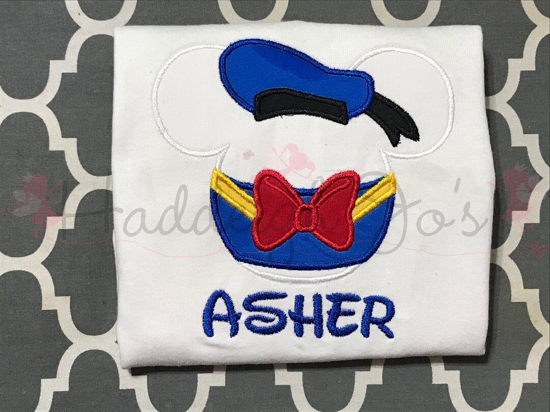 Donald Duck Mouse Head Custom Personalized Applique Adult and - Etsy