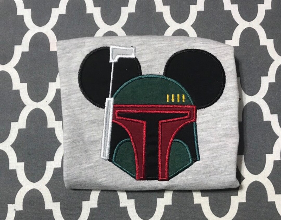 Boba Fett Mouse Head Personalized Applique Childrens Kids Infant ...