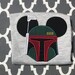 Boba Fett Mouse Head Personalized Applique Childrens Kids Infant ...