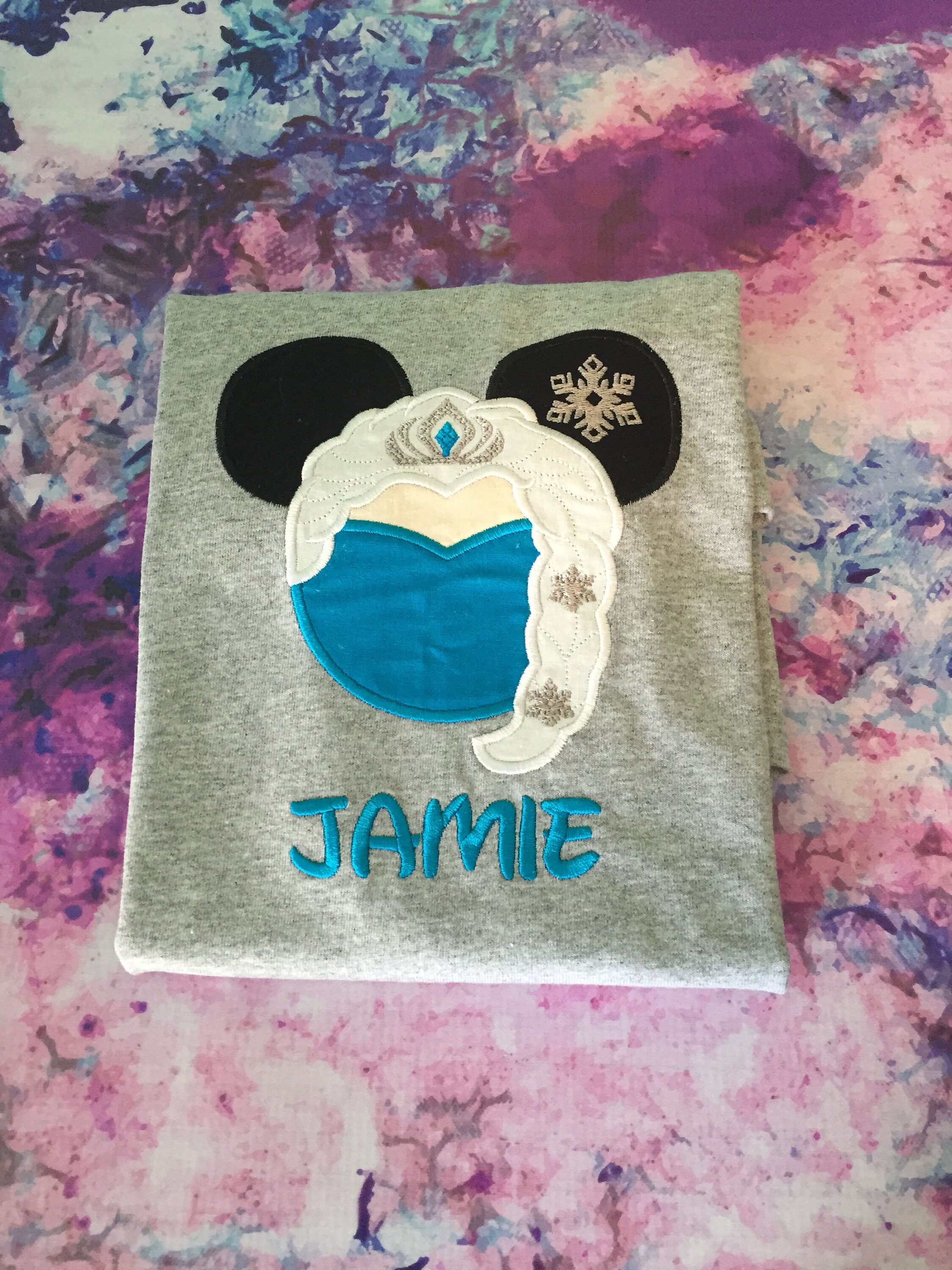 Snow Queen Elsa Miss Mouse Head Personalized Applique Adult | Etsy