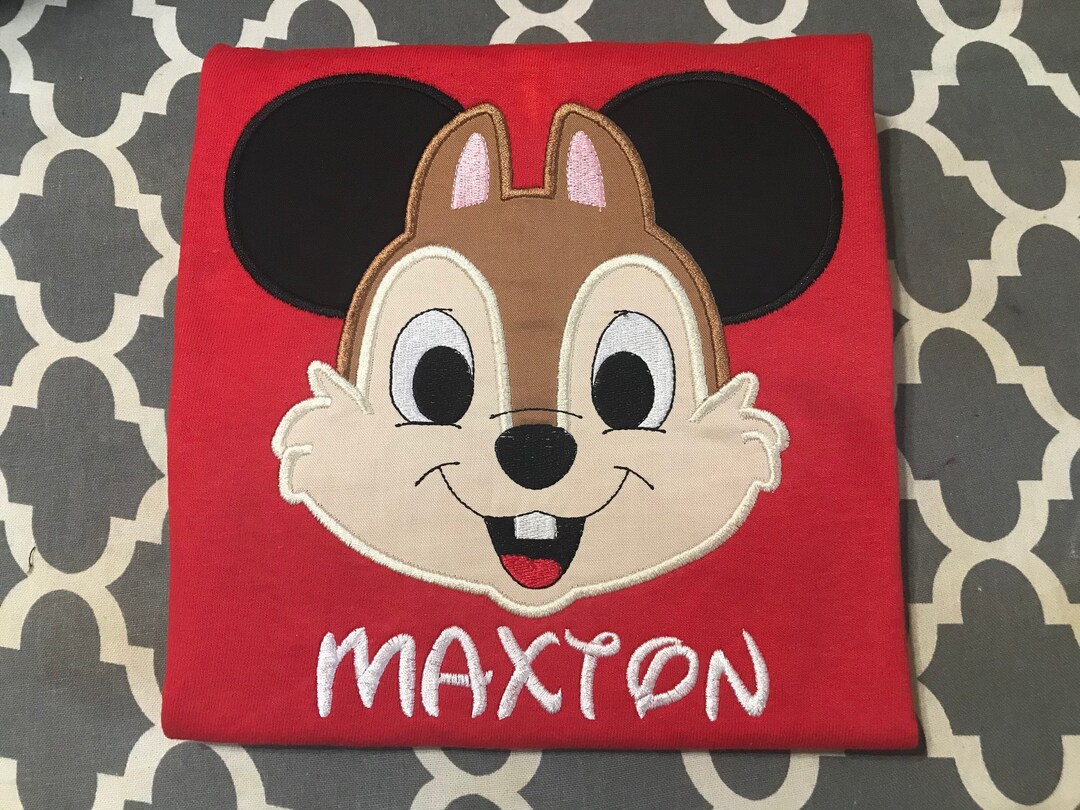 Chip Chipmunk Mouse Head Personalized Applique Childrens Kids - Etsy