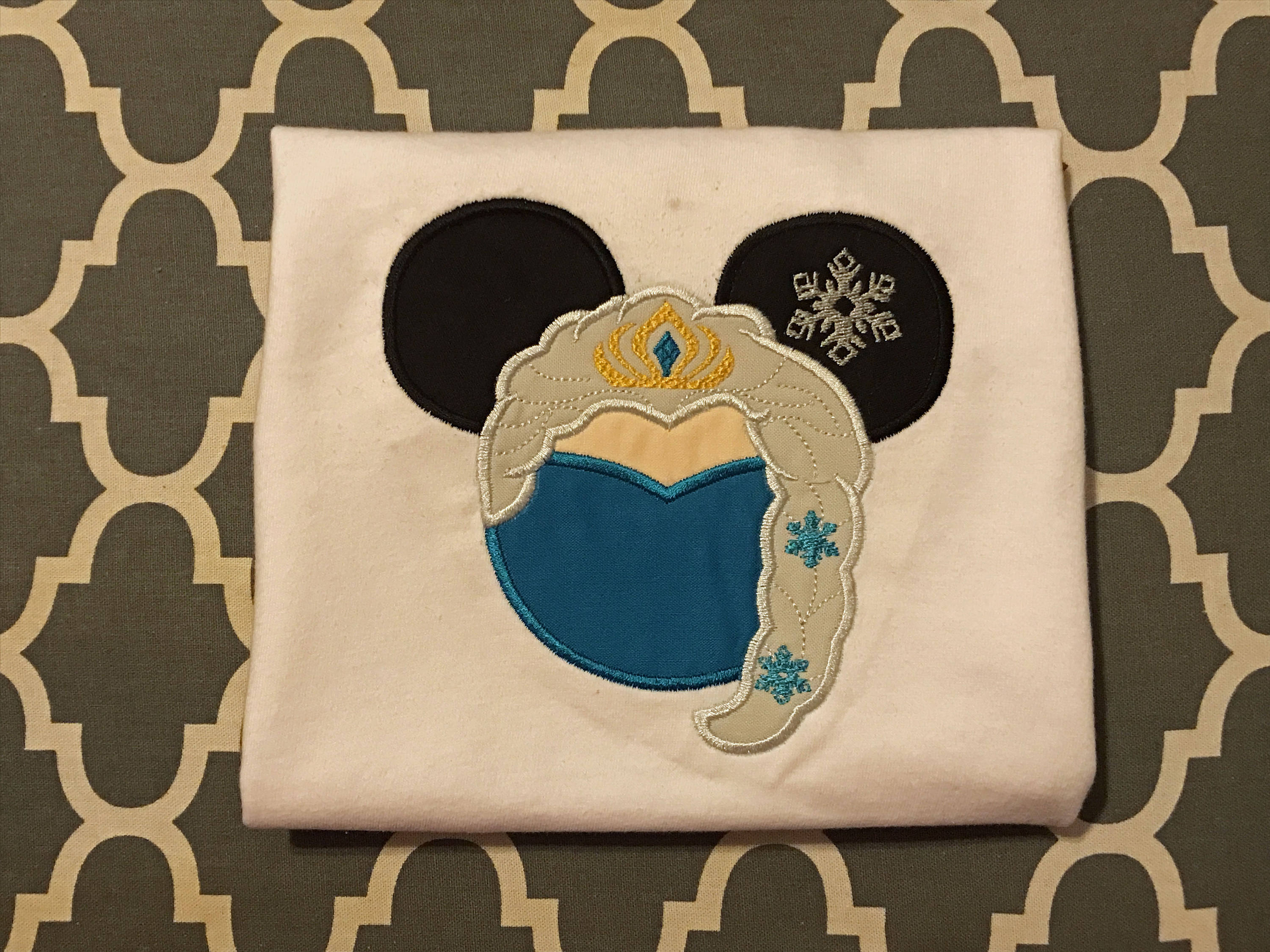 Snow Queen Elsa Miss Mouse Head Personalized Applique Adult | Etsy