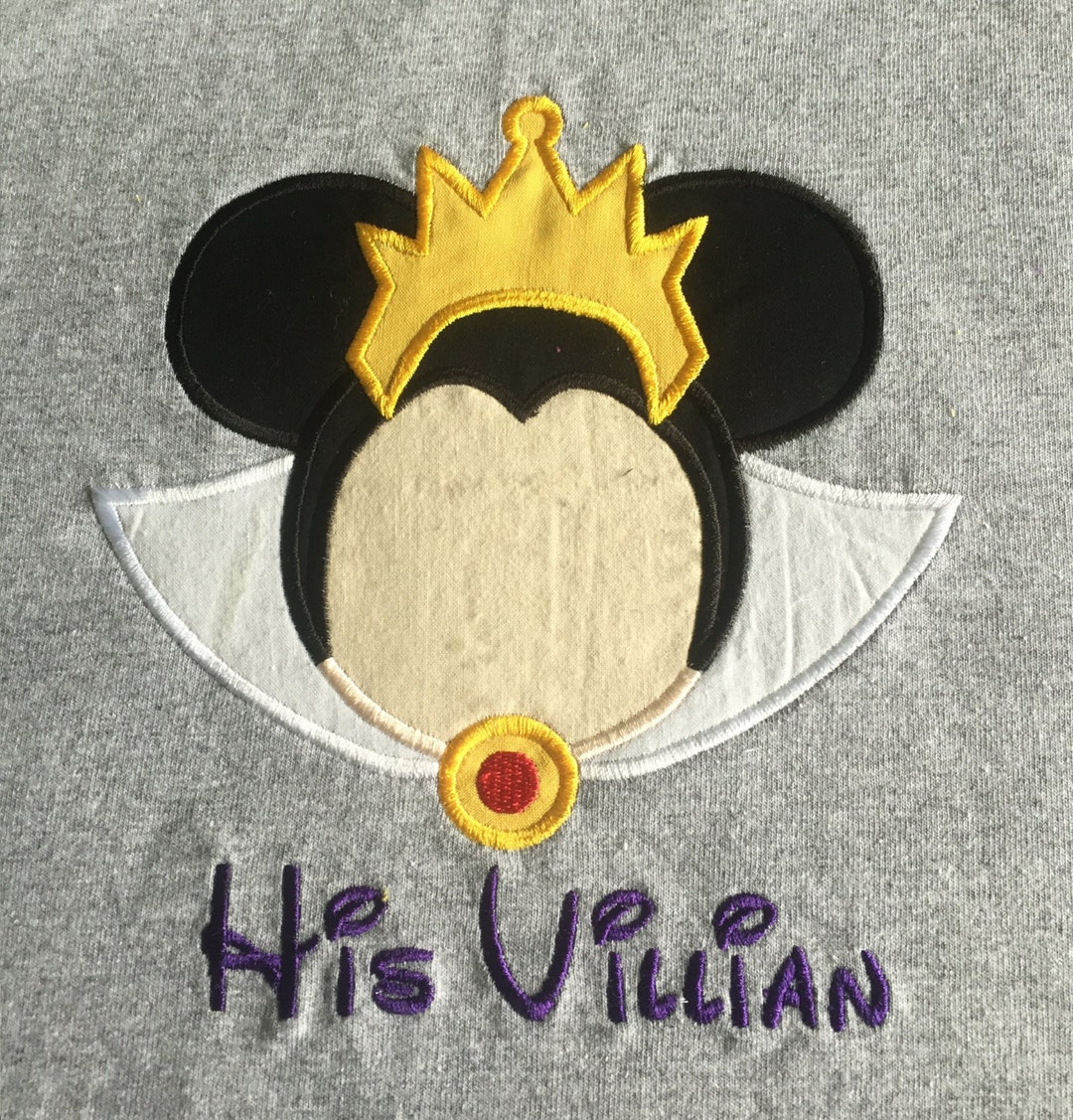 Villain Evil Queen Mouse Head Personalized Applique Childrens Kids ...