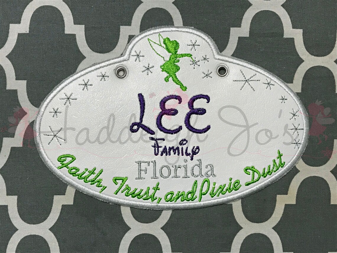 Tinkerbell Cast Member ID Badge Stroller or Scooter Tag - Etsy