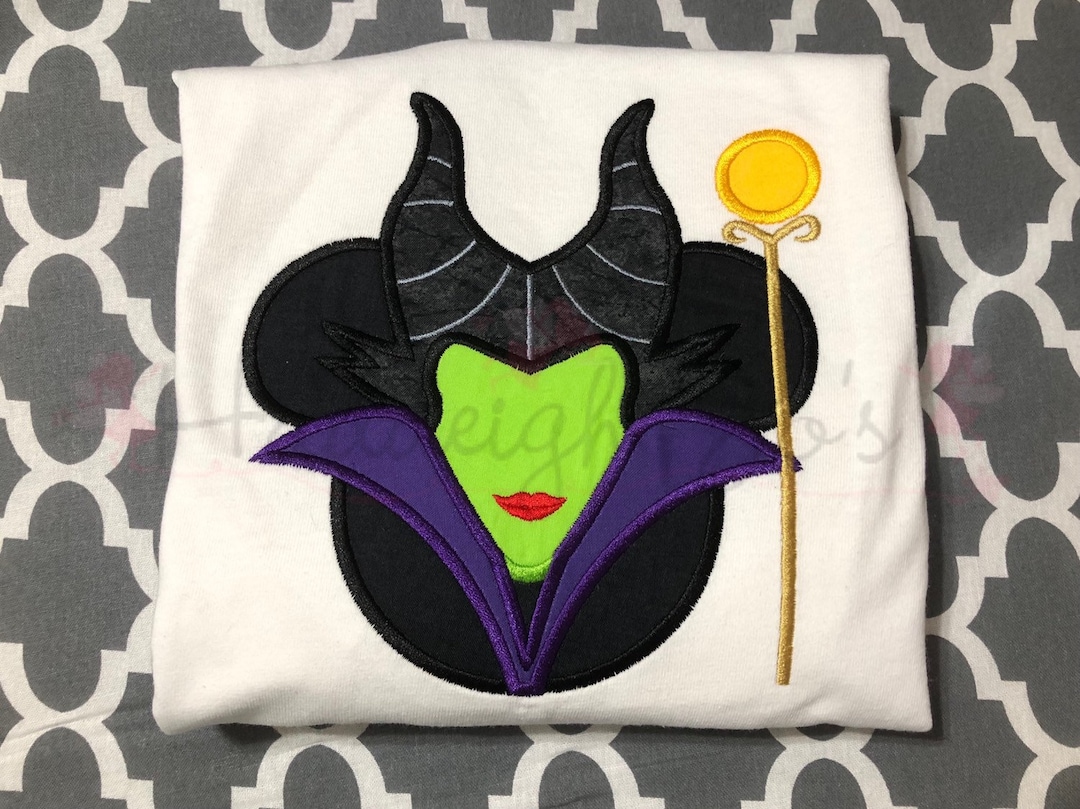 Maleficent Villain Mouse Head Custom Personalized Applique Adult and ...