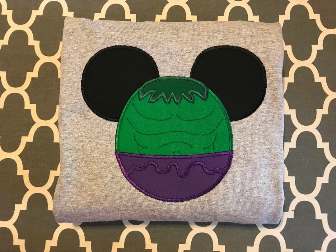Hulk Mouse Head Personalized Applique Adult and Plus Size - Etsy
