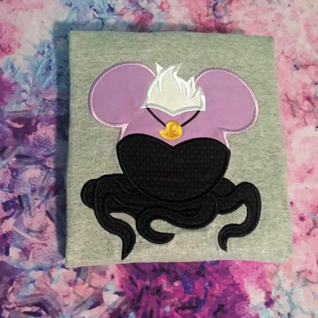 Villain Ursula Mouse Head Personalized Applique Adult and Plus Size ...
