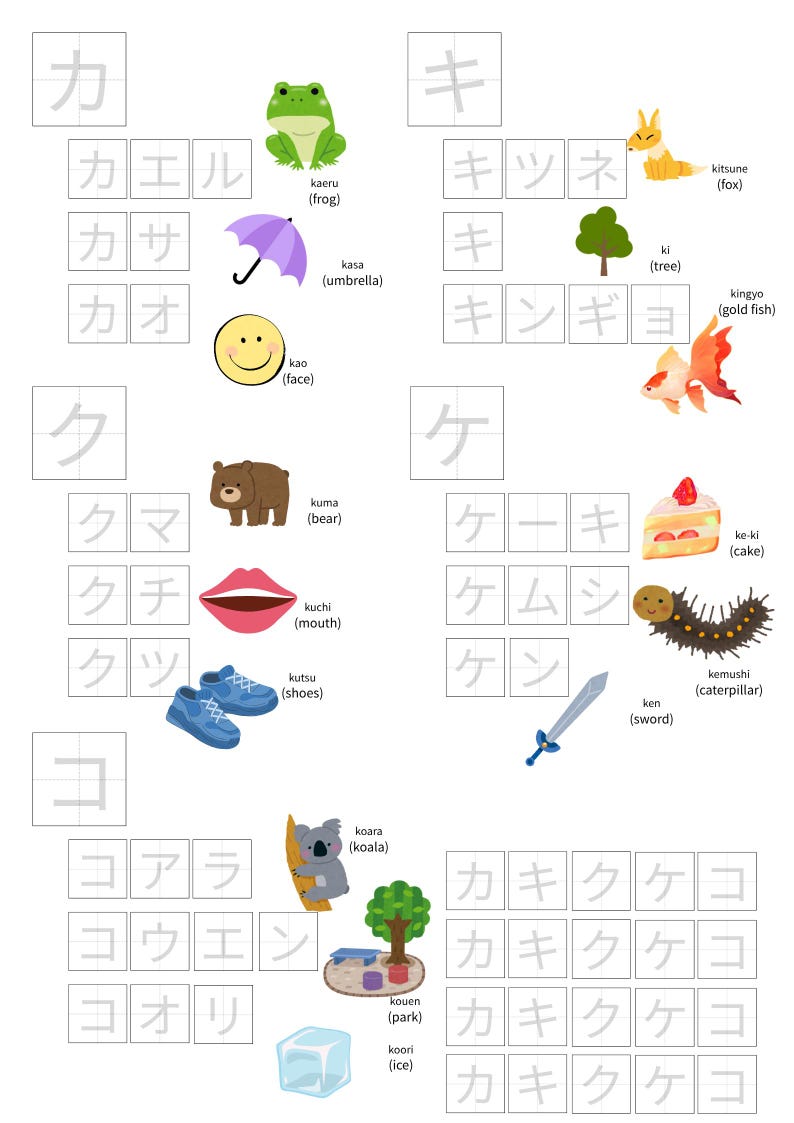 Katakana Worksheet Printable | Japanese Alphabet Practice | Handwriting ...