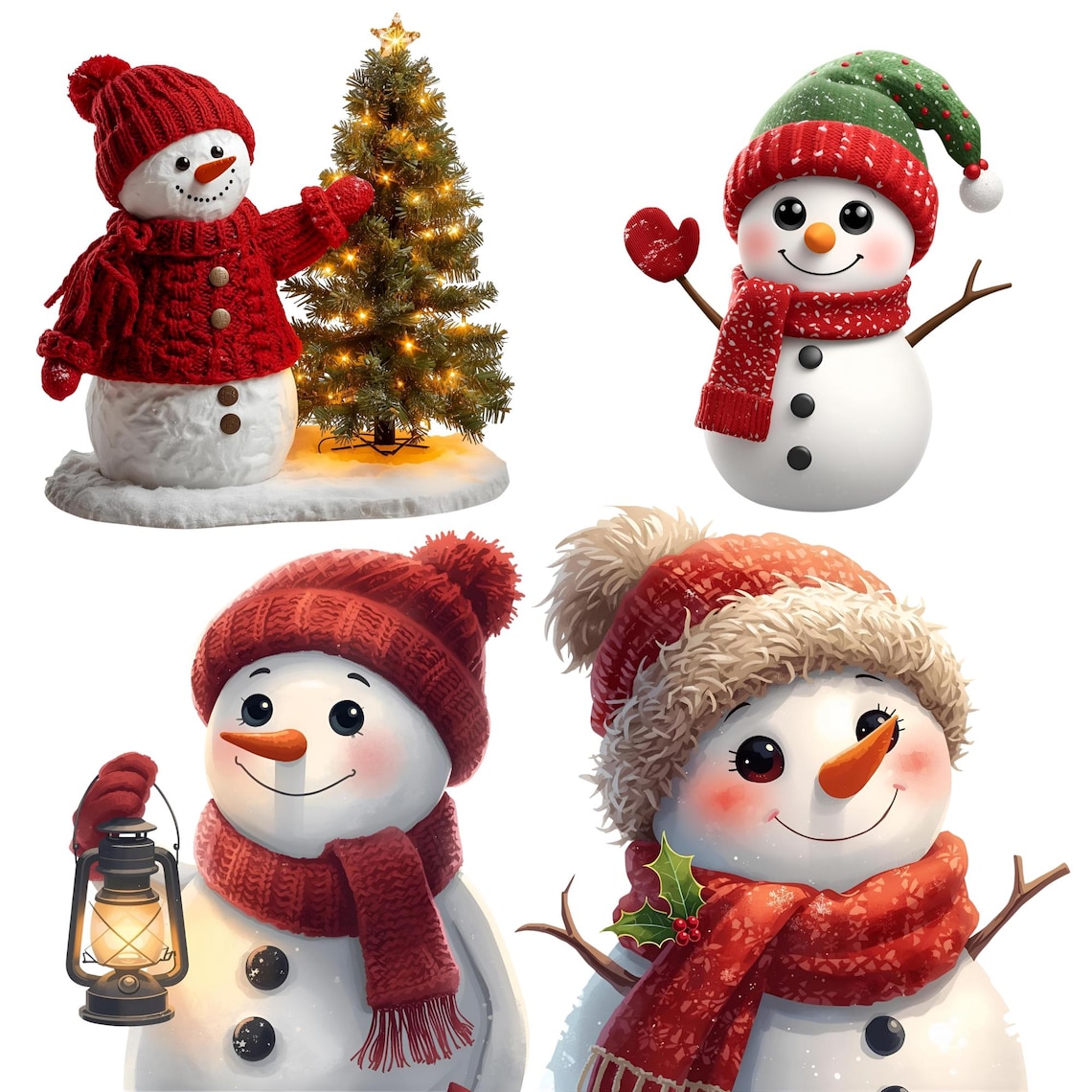 70+ Cute Whimsical Snowman PNG Clipart Bundle, Baby First Coquette ...