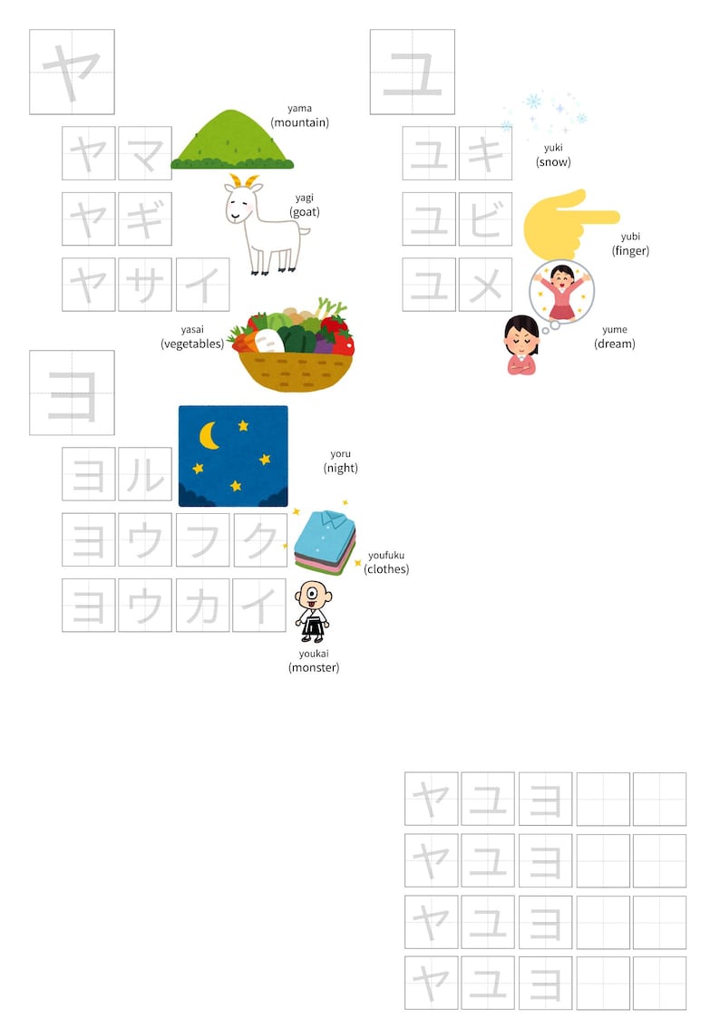 Katakana Worksheet Printable | Japanese Alphabet Practice | Handwriting ...