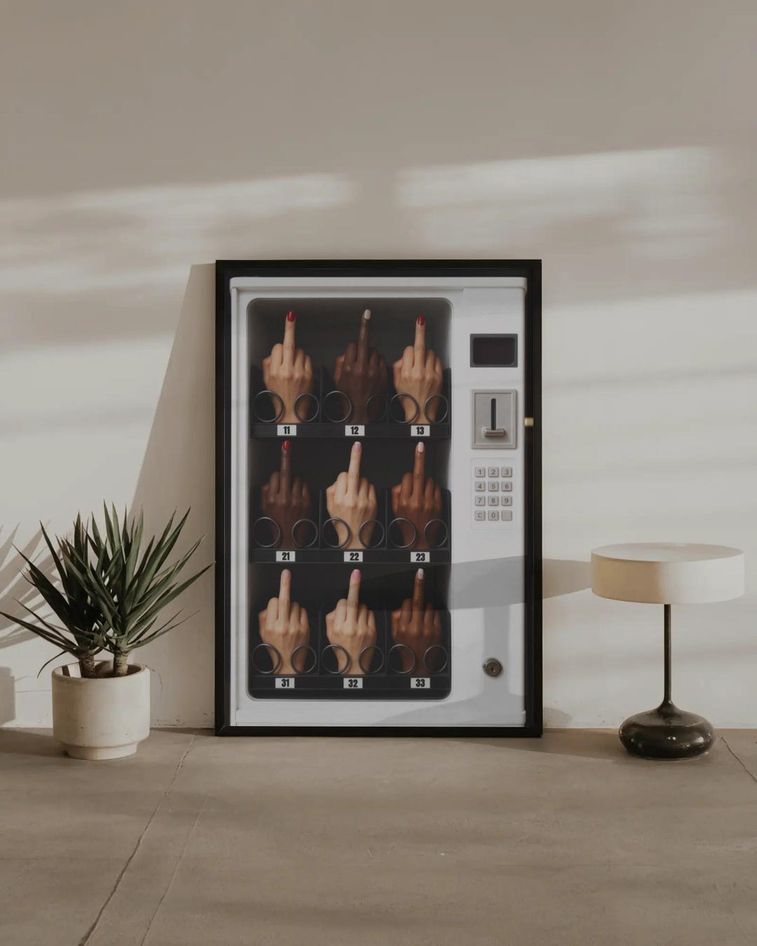 Retro Vending Machine Wall Art | Funny Middle Finger Poster | Middle ...