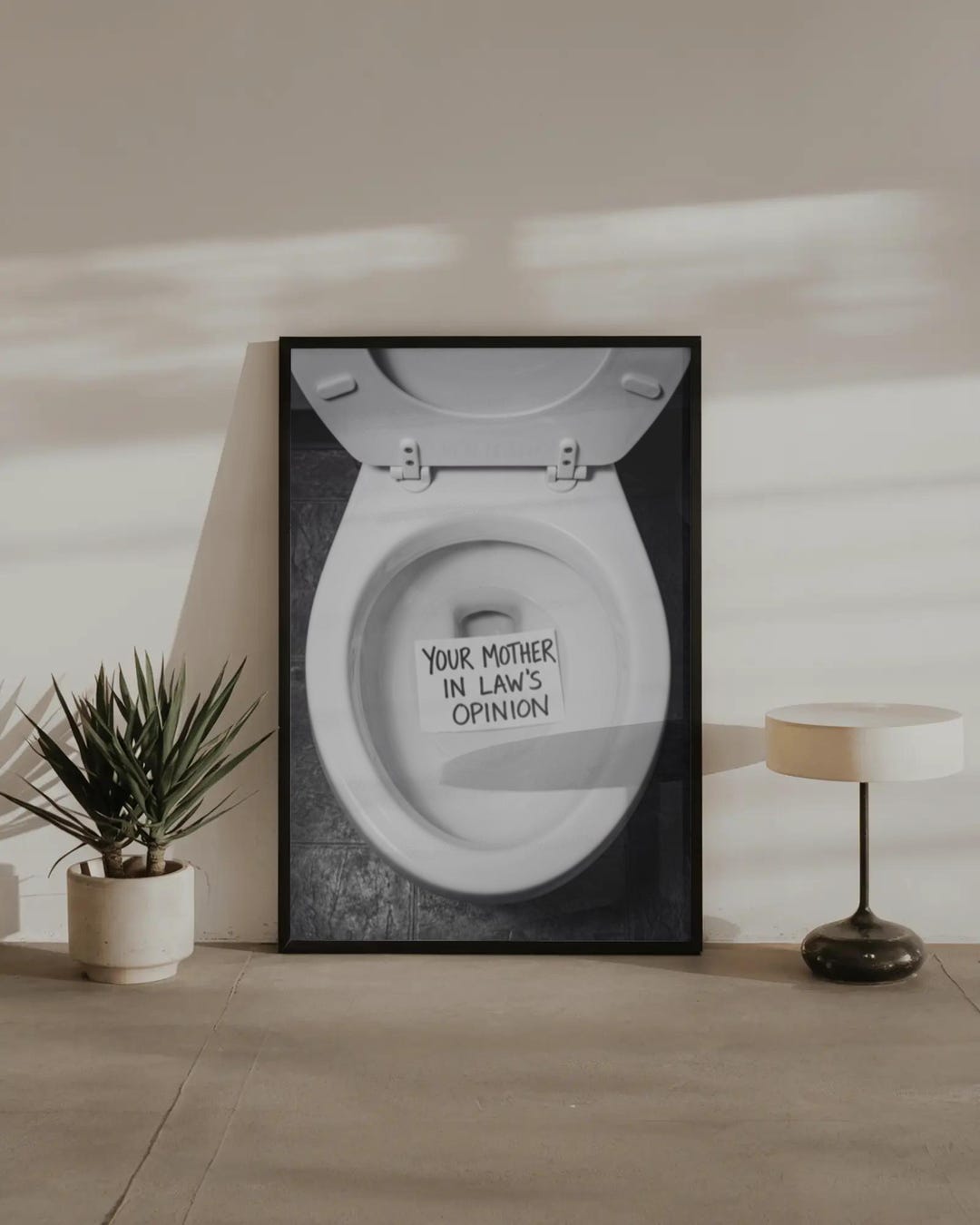 Mother in Law Opinion Toilet Poster | Funny Bathroom Wall Art ...