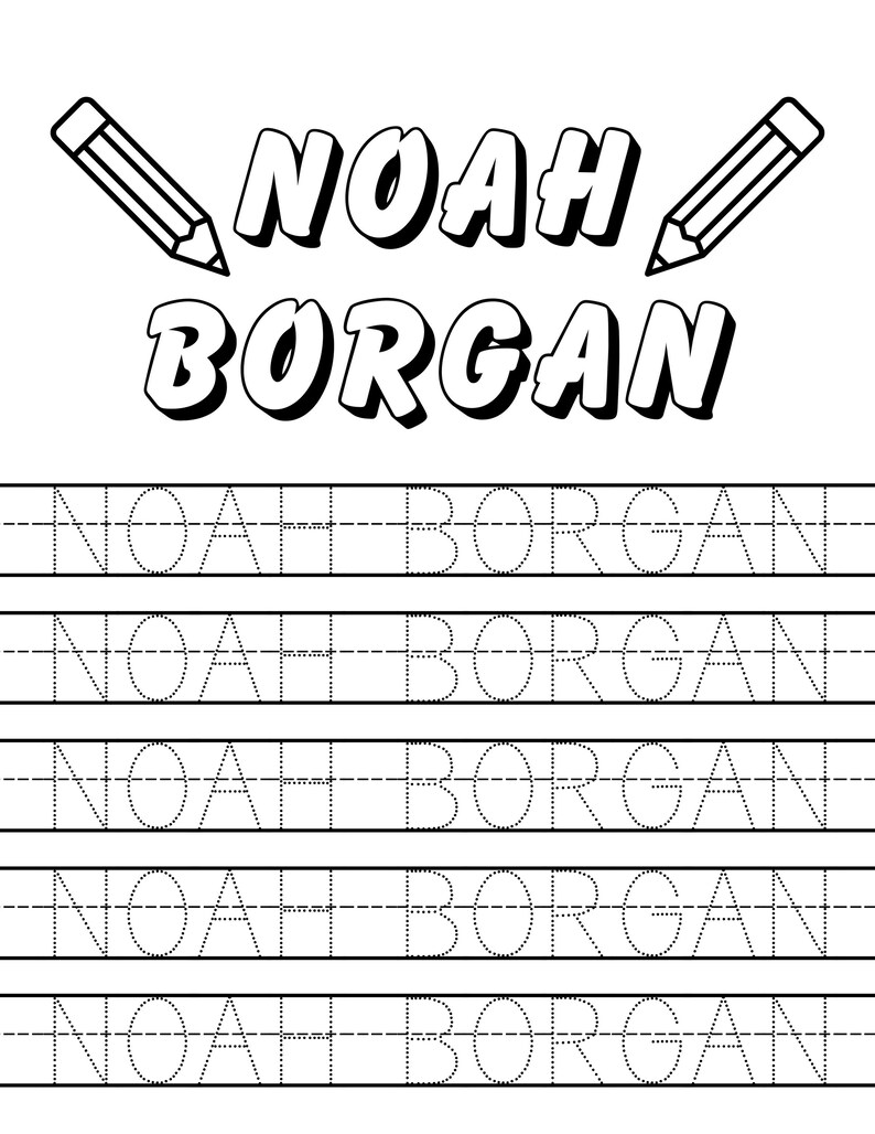 Personalized Name Tracing Mat Printable Dry Erase Worksheet Fine Motor ...