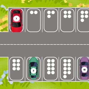 Parking Lot Number Matching Game, Toddler Learning Binder Page ...