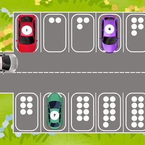 Parking Lot Number Matching Game, Toddler Learning Binder Page ...