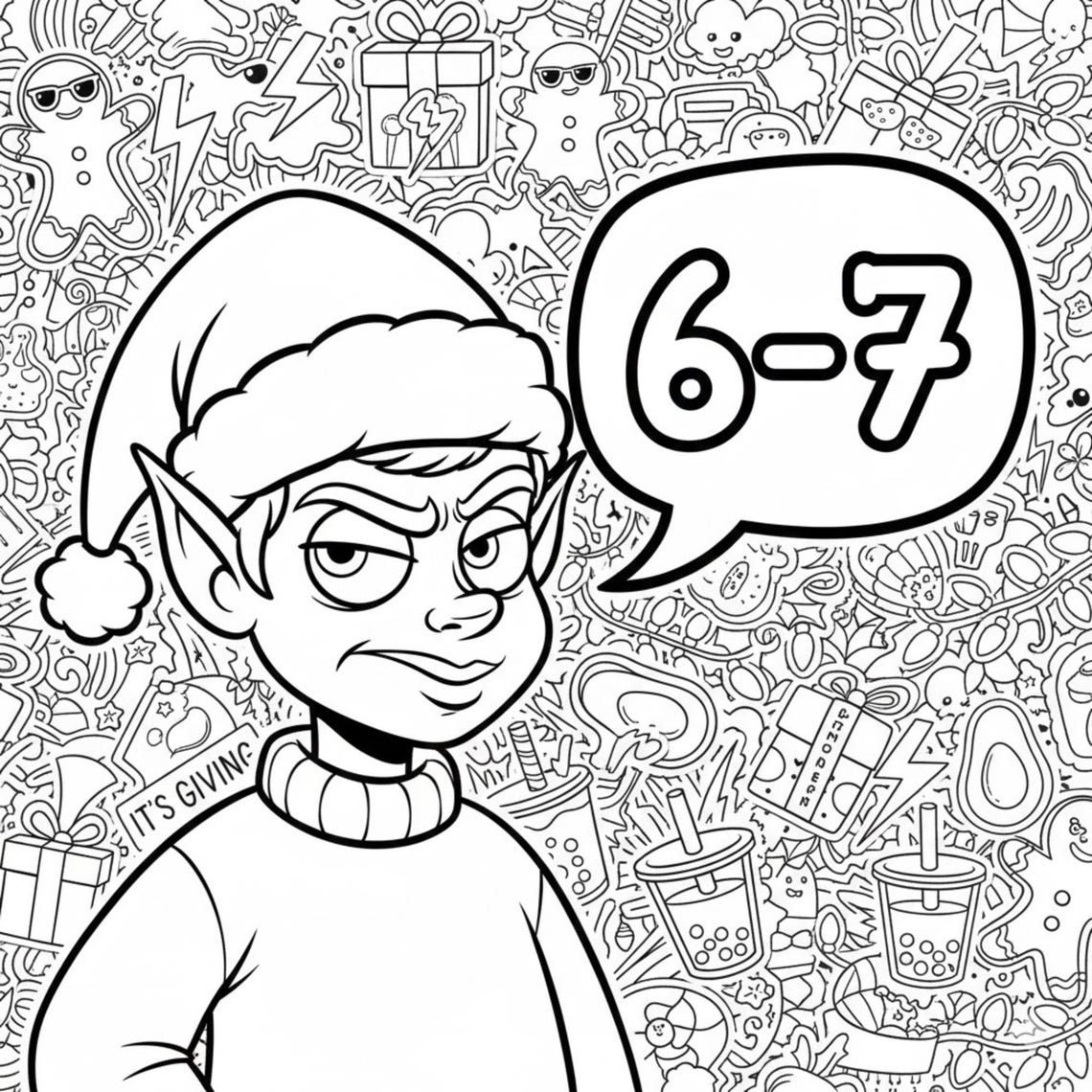 Gen Z 67 Christmas Coloring Pages Printable Funny Halloween Skibidi ...