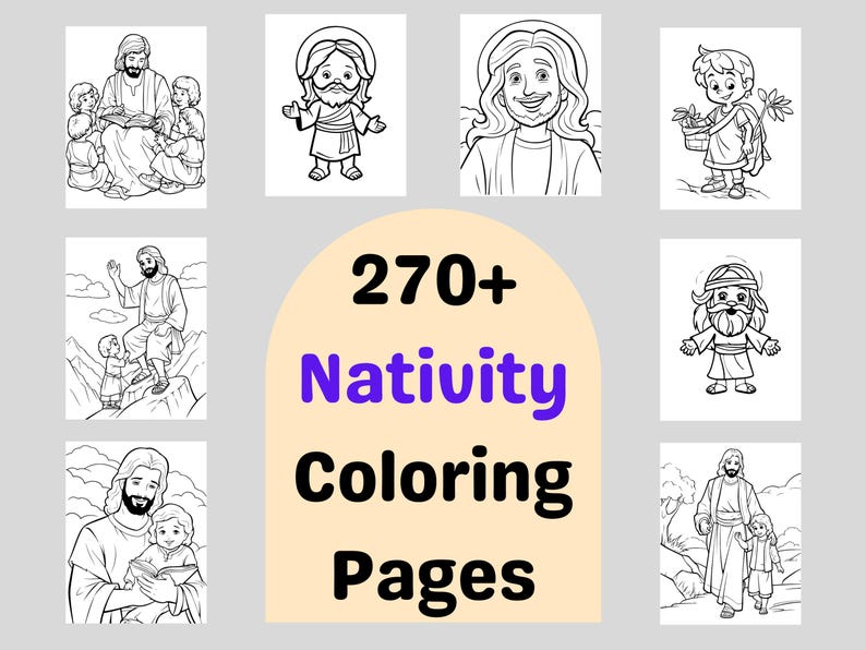 Christmas Nativity Coloring Pages Bible Coloring for Sunday School ...