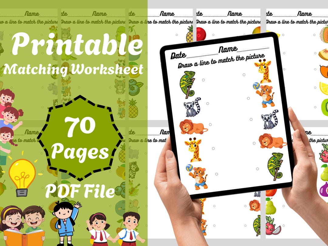 Matching Worksheets Bundle | Preschool Learning Activity Pack | Toddler ...