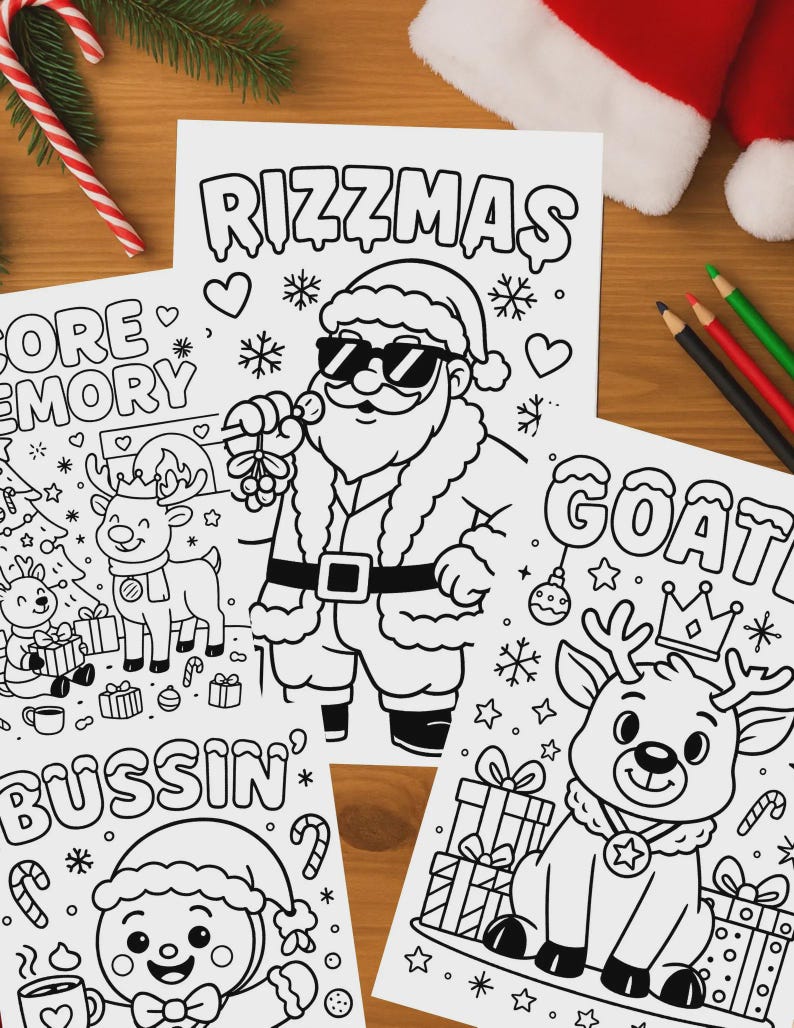 Funny Gen Z Christmas Coloring Pages|skibidi Christmas|15 Coloring ...