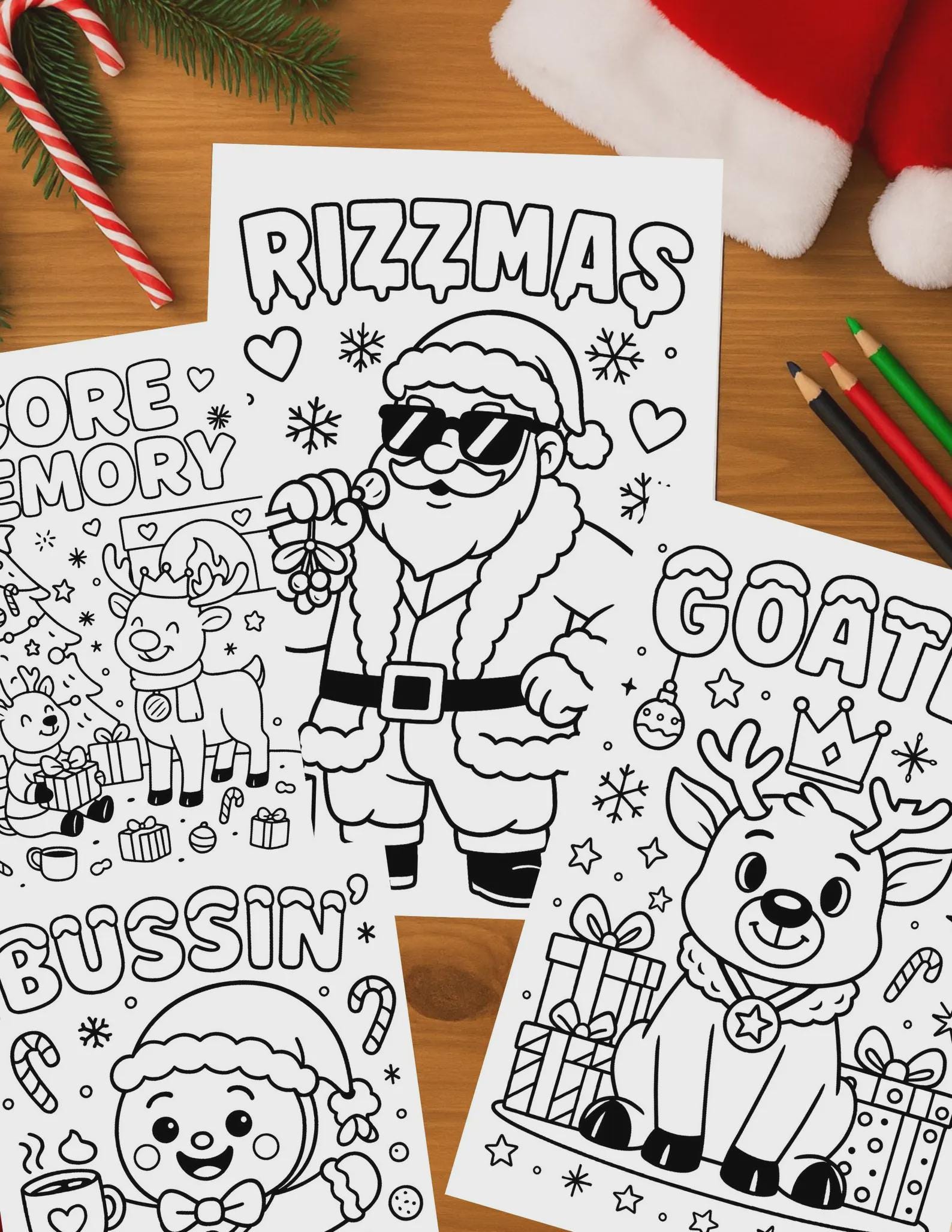 Funny Gen Z Christmas Coloring Pages|skibidi Christmas|15 Coloring ...