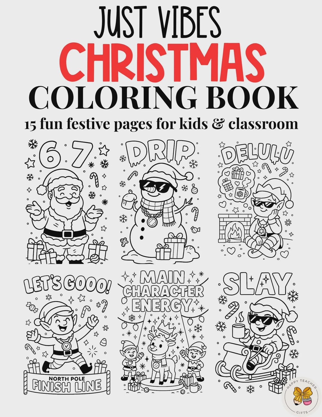 Funny Gen Z Christmas Coloring Pages|skibidi Christmas|15 Coloring ...
