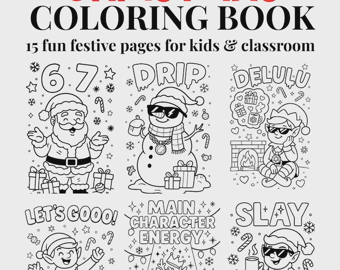 Funny Gen Z Christmas Coloring Pages|skibidi Christmas|15 Coloring ...